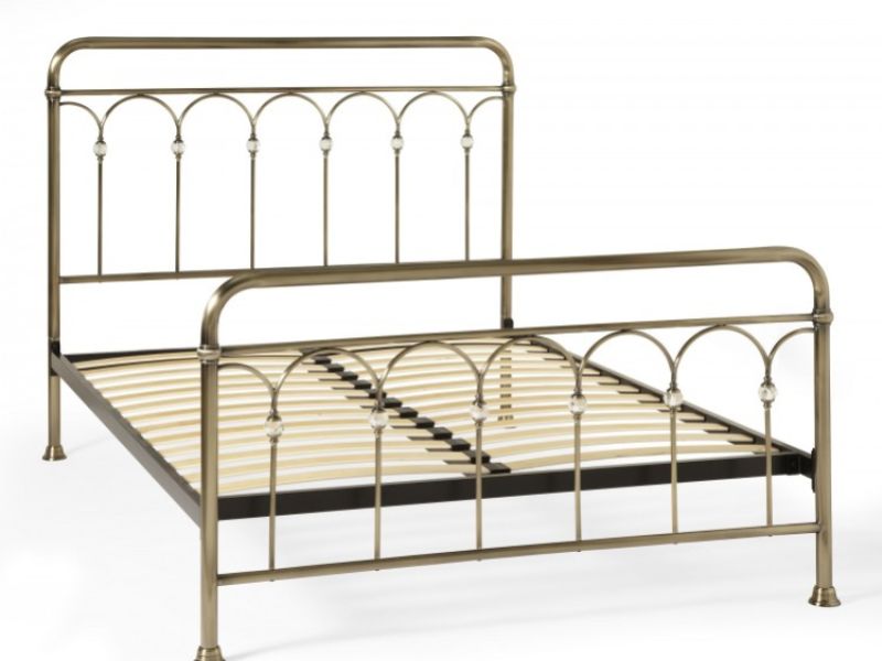 Serene Shilton 6ft Super King Size Antique Brass Metal Bed Frame with Crystals by UK Bed Store
