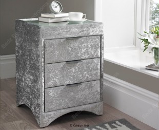 Grey velvet bedside table store