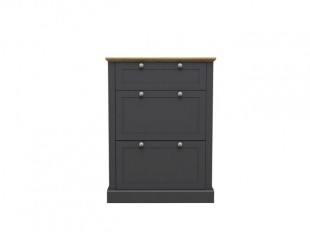 LPD Devon Charcoal Finish Shoe Cabinet by LPD Furniture