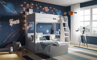 Flair Furnishings Cosmic White L Shaped Bunk Bed by Flair Furnishings