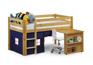 Pine mid sleeper with desk store