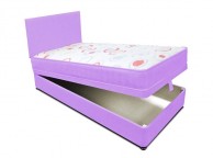 Joseph Planet Lilac 2ft 6 Small Single Open Coil Bonnell Spring Ottoman Lift Divan Bed WITH FREE HEADBOARD